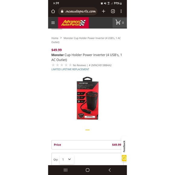 Cell Phones & Accessories | Monster 15 Watt Cup Holder Power Inverter ...